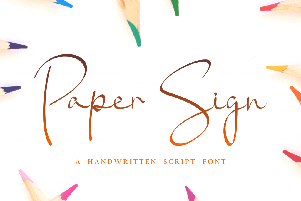Paper Sign Font (FREE), Kaligrafi Klasik dengan Gaya yang Unik